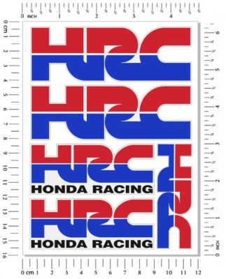 HRC HONDA RACING Motorcycle 5 Decals Laminated Stickers Set cbr600rr ...