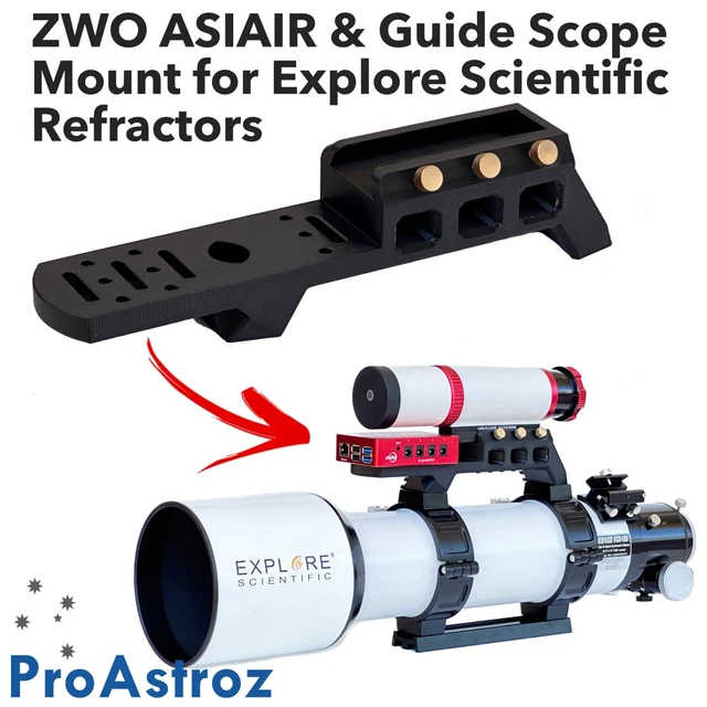 ZWO ASIAIR & Guide Scope Mount for Explore Scientific Refractor ...