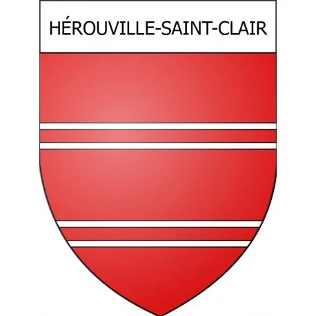 HÉROUVILLE-SAINT-CLAIR 14 VILLE Stickers blason autocollant adhésif Taille:8 cm EUR 3,99 ...