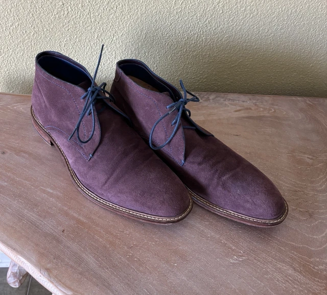 TED BAKER TORSDI Eggplant Purple-Maroon Suede Chukka Boots Blue ...