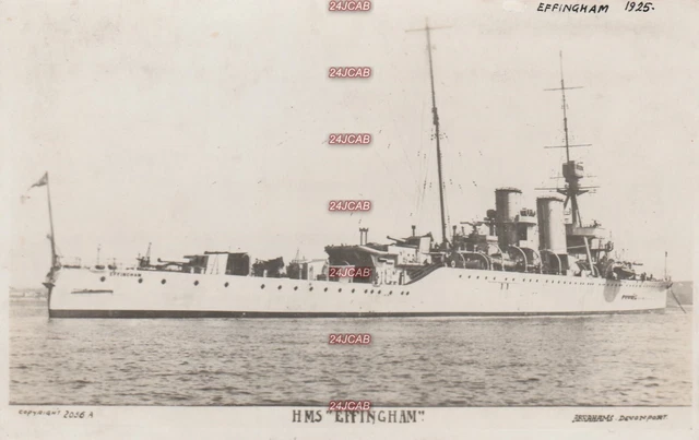 ROYAL NAVY RP Postcard. HMS "Effingham" Heavy Cruiser. Sunk WW2 ...