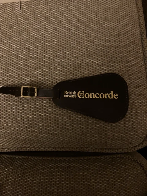 VERY RARE BRITISH Airways Concorde Crown Era Leather Baggage Tag £41.28 ...