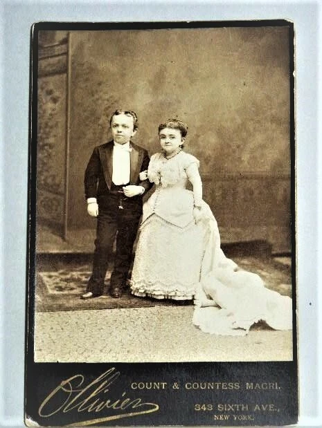 LILIPUT ZIRKUS BARNUM Cabinet Foto Count Countess Magri CDV Circus ...