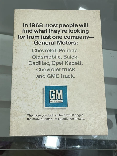 VINTAGE 1968 GENERAL Motors GM Cars Truck Original color sales brochure ...