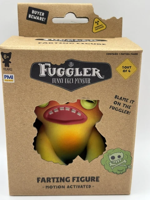 FUNNY FARTING FUGGLER Motion Activated Yellow Vinyl Figure 9cm 4 toys ...