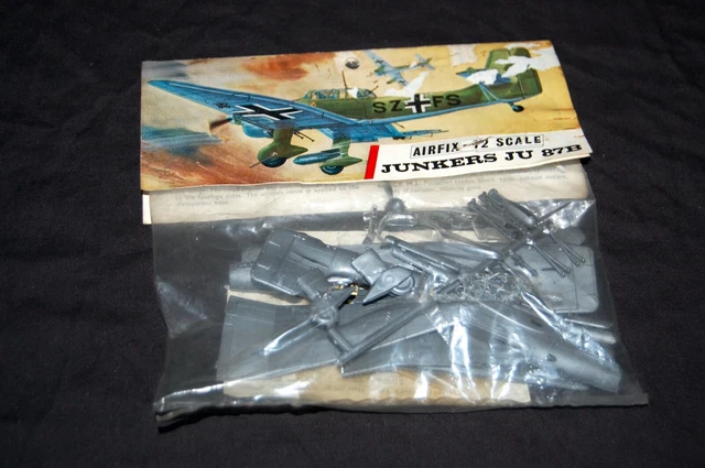 AIRFIX 1/72 SCALE Junkers Ju 87 B-2 Stuka Model Kit 1967 Red Stripe ...