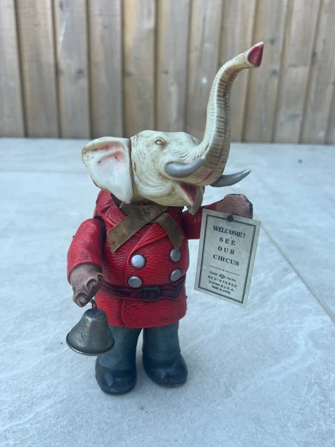 RARE VINTAGE KURAMOCHI JAPANESE CLOCKWORK CELLULOID CIRCUS ELEPHANT TOY ...