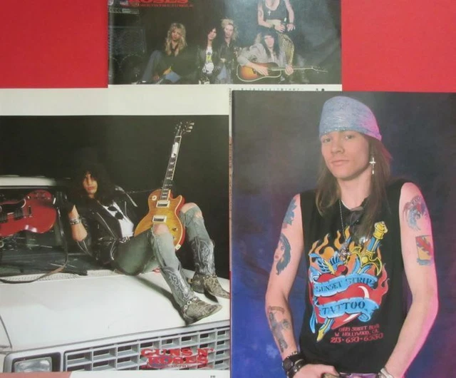 GUNS N' ROSES W. Axl Rose Jon Bon Jovi 1988 Clipping Magazine Japon Ir ...