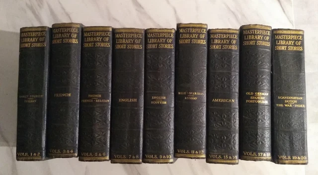 THE MASTERPIECE LIBRARY Short Stories Set of 9 Vintage Hardbacks 1 ...