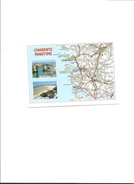 CARTE POSTALE GÉOGRAPHIQUE de la Charente-Maritime, écrite. EUR 1,00 ...
