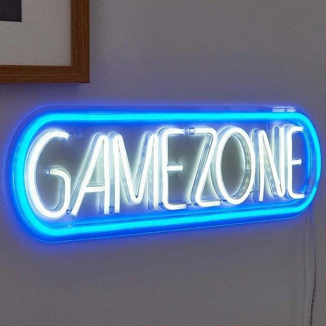 LED GAMEZONE SIGN Light Visual USB Gaming Neon Kids Bedroom Wall ...
