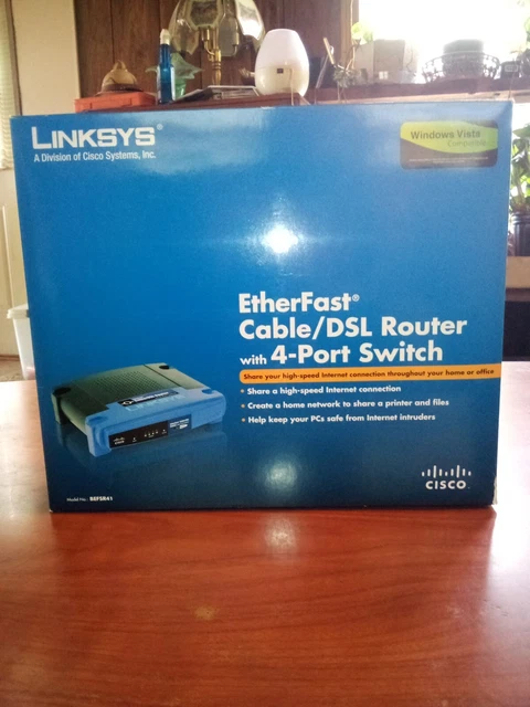 LINKSYS ETHERFAST CABLE/DSL Router with 4-Port 10/100 Switch. Model ...