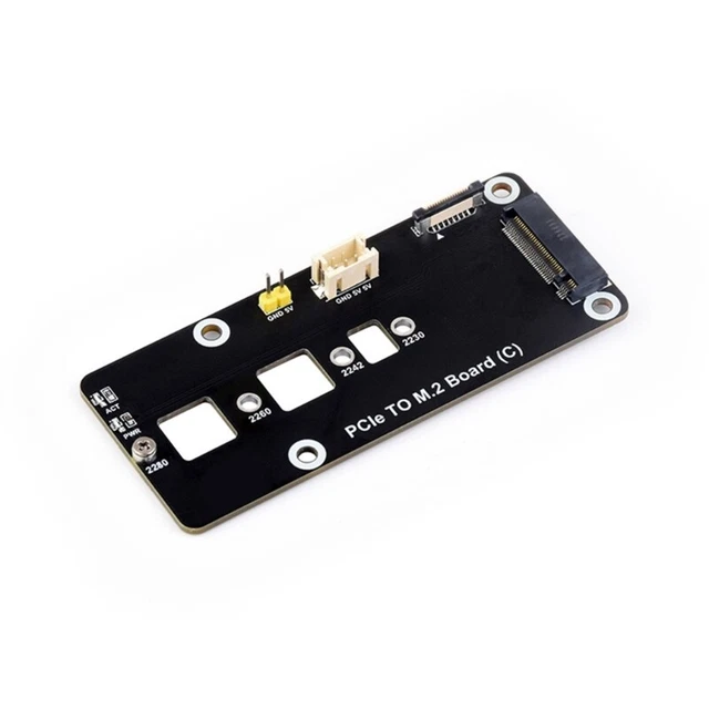 PCIE TO M.2 NVMe SSD Extension Board for RPi 5 Support 2230 2242 2260 ...