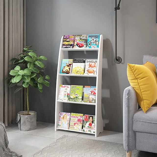 LARGE FLOOR-STANDING BOOK Rack Display Rack 4-Tier Magazine Rack ...