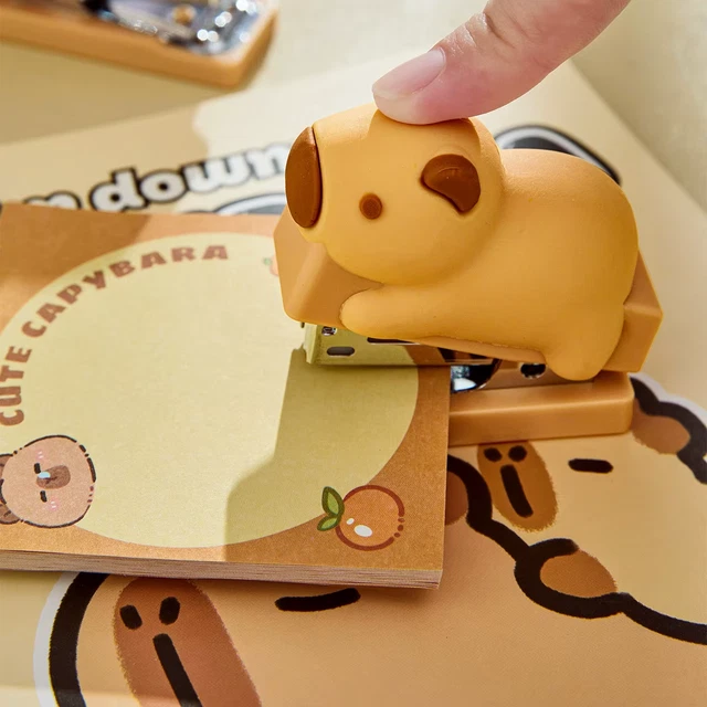 MINI CAPYBARA STAPLER 400Pcs 24/6 Staples Set Cartoon Design Portable ...