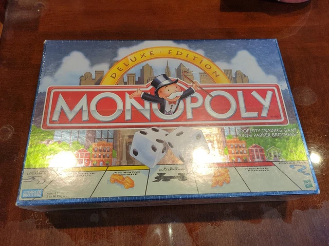 VINTAGE 1998 MONOPOLY Deluxe Edition Hasbro Parker Brothers Board NEW ...