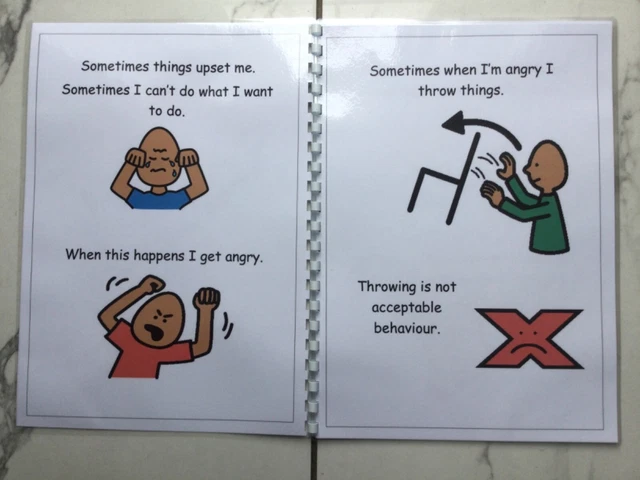 PECS PCS BOARDMAKER Throwing Social Story and calm down value pack for ...