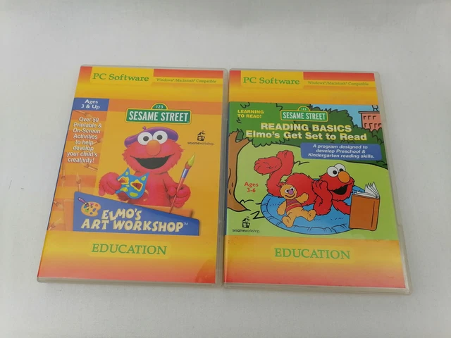 ELMO’S GET SET To Read, Art Workshop Sesame Street PC Software ...