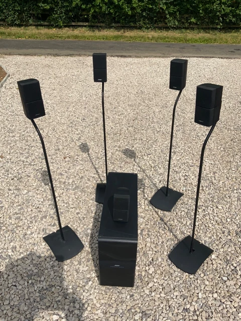 BOSE ACOUSTIMASS 10 Series II 5x double Cube Speakers with 4 stands ...
