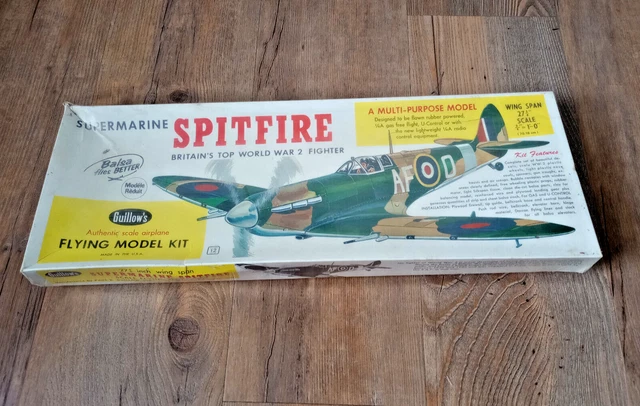 GUILLOW'S 28& SPAN Balsa Supermarine Spitfire Flying Model Kit £33.99 ...