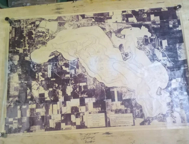 VINTAGE 1957 Map Of Lake Wawasee. Geological Survey Map (Water Division ...