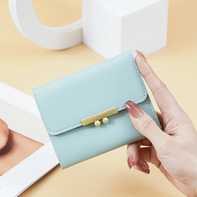 TRI-FOLD WALLET CHANGE Holder Wallet Elegant Faux Leather Women's for ...