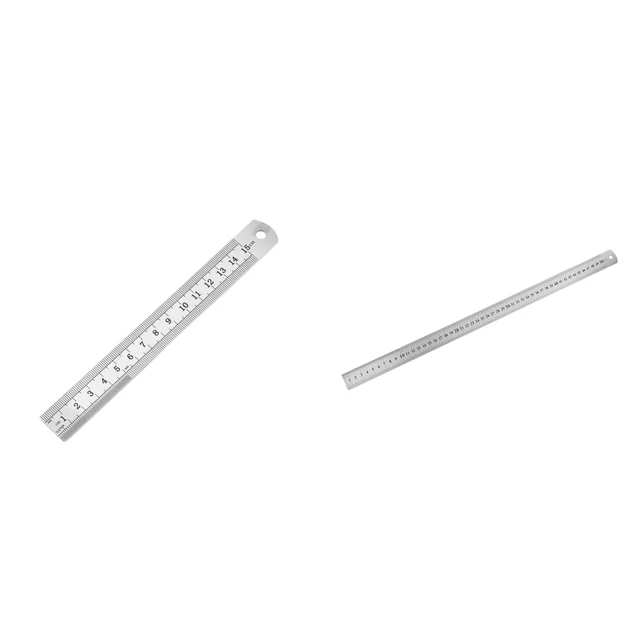 STAINLESS STEEL METAL Straight Ruler Double Sided Measuring Tool (150mm ...