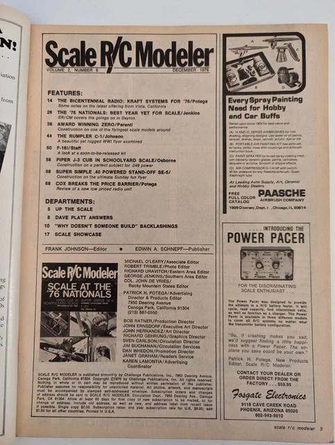 VINTAGE SCALE R/C Modeler Magazine December 1976 Radio Control Models £ ...