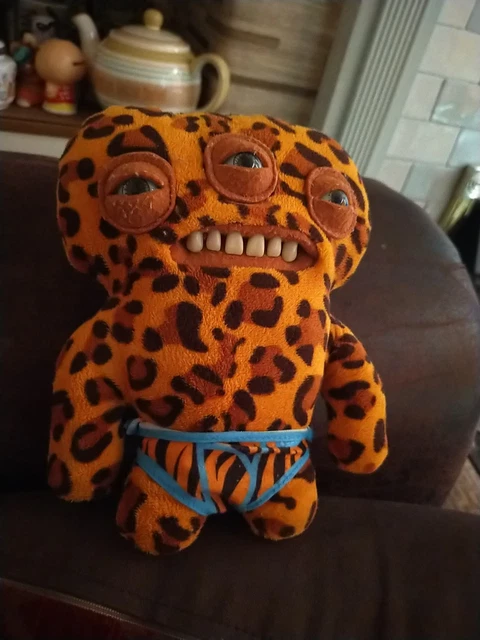 3 EYED FUGGLER Funny Ugly Monster Leopard Print 8.5" Three Eyes Soft ...