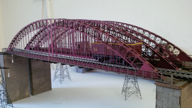 NEW MODELUX OO Gauge Large Arch Double Road Suspension Bridge Oxidised ...