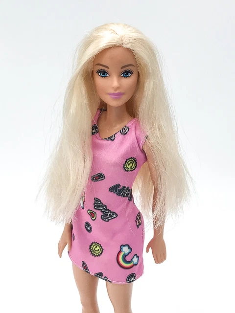 Barbie Doll Blonde Girls Fashionistas Pink Mini Dress White Platform