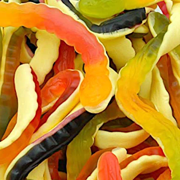 HARIBO RIESEN GELBE BÄUCHE Schlangen Süßigkeiten Gelee Kaugummi Bonbons ...