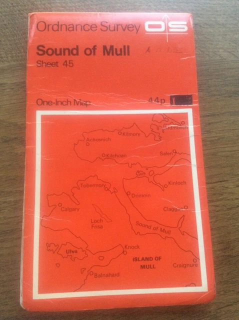 SOUND OF MULL Scottish Scotland Vintage 1960s Ordnance Survey OS One ...