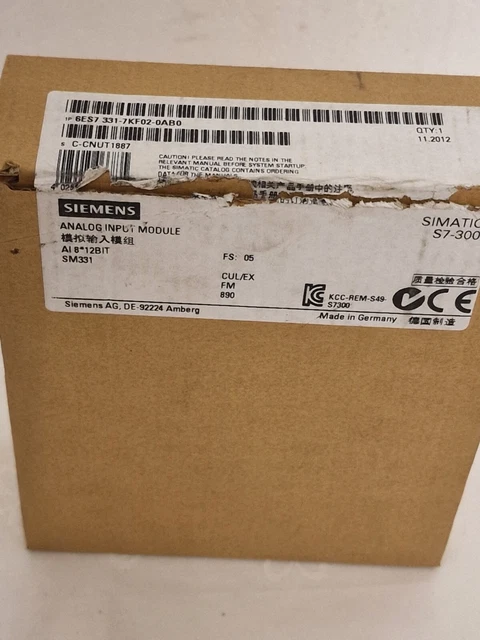 SIEMENS SIMATIC S7-300 6ES7331-7KF02-0AB0 Analog Input 6ES7 331-7KF02 ...