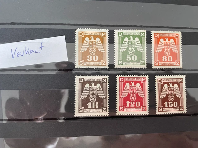 BRIEFMARKEN, DEUTSCHE BESETZUNG Böhmen u. Mähren, 1943, Dienstmarken EUR 2,00 - PicClick DE