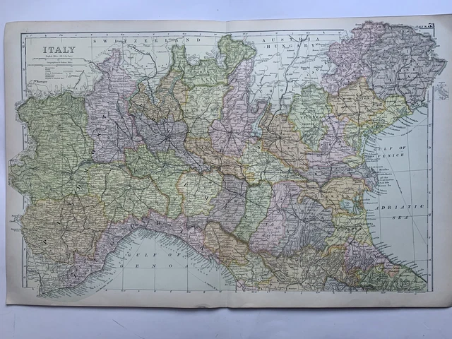 1908 NORTHERN ITALY Original Antique Map by G.W. Bacon £19.99 - PicClick UK