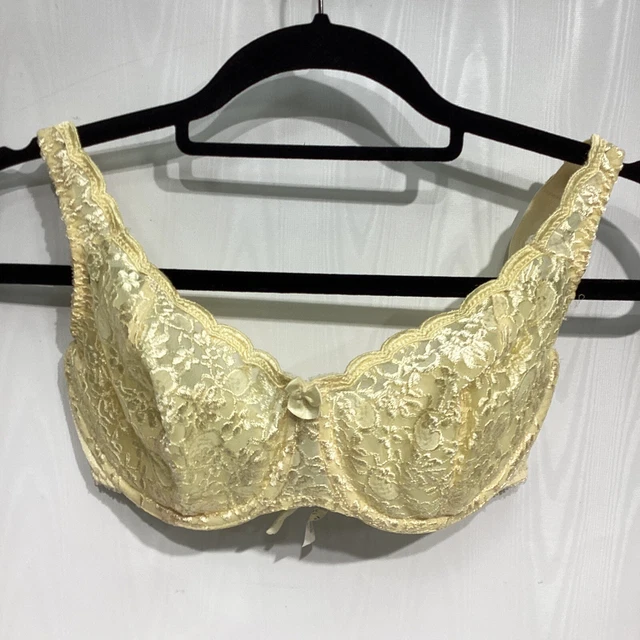 VINTAGE OLGA 36D Bra Ivory Lace Cup Underwire Style 35017 1980s ...