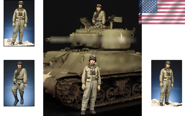 1/35 WORLD WAR II American Tank Commander Figure Resin Figure Unpainted ...
