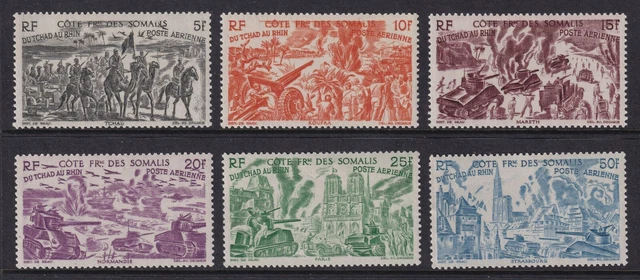 FRENCH SOMALI COAST 1946 Air Chad to the Rhine set of 6 SG 387-92 MNH ...