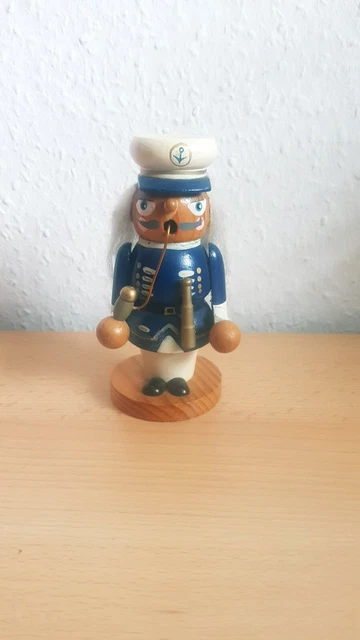 SCHÖNES ALTES RÄUCHERMÄNNCHEN Erzgebirge Matrose bestückt mit Pfeife ...