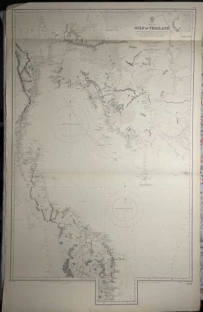 ADMIRALTY CHART MAP 2414 - Gulf Of Thailand 1881 ( 1946 ) Bangkok £ ...