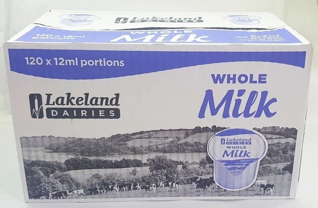 LAKELAND UHT WHOLE Milk Portion Pots Jiggers - 1x120 10/05/2024 £7.99 ...