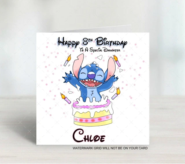 PERSONALISED BIRTHDAY CARD Lilo & Stitch Stitch Card £2.99 - PicClick UK
