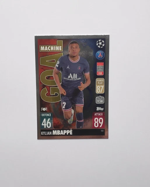 TOPPS KYLIAN MBAPPE Match Attax 2021 2022 PSG Paris Saint Germain Goal ...