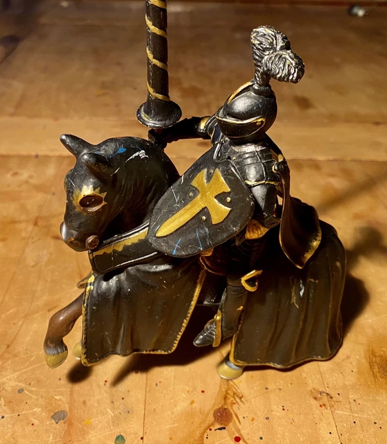 SCHLEICH RITTER - Schwarzer Ritter auf Pferd mit Lanze - 70032 EUR 17 ...
