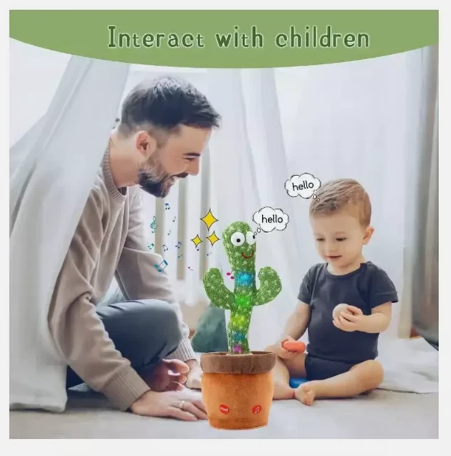 USB DANCING CACTUS Toy Electronic Recording Talking Cactus Plush Toys ...