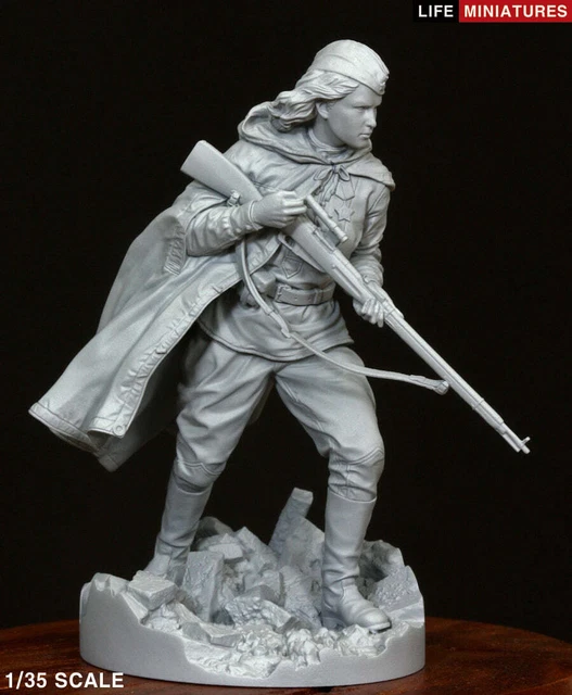 LIFE MINIATURES WW2 Russian Red Army Female Sniper 1/35th Unpainted ...