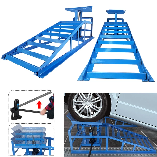 2 RAMPE DI accesso auto con sollevatore rampa di manutenzione 2000 kg ...