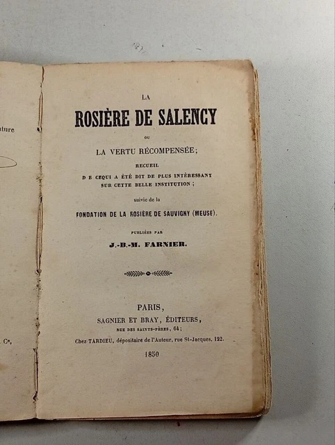 LA ROSIÈRE DE Salency ou La Vertu Récompensée 1850 | Etat correct EUR ...