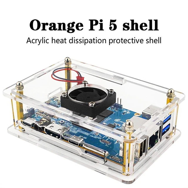FOR ORANGE PI 5 Case Enclosure Box With Cooling Fan Aluminum Heat Sinks ...
